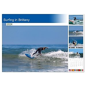 Surfing in Brittany (Monthly Wall Calendar 2024 11.7" x 16.5" (open)), CALVENDO 14 Month Calendar