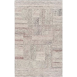 Mark&Day Area Rugs, 8x10 Tongerlo Modern Cream Area Rug, Beige Grey Pink Carpet for Living Room, Bedroom or Kitchen (8' x 10')