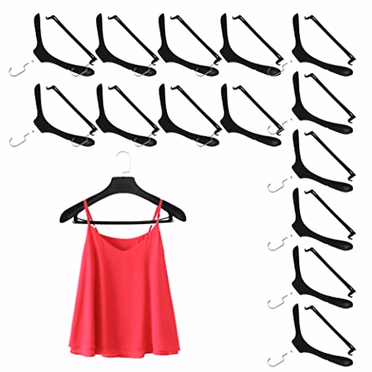 Coat Hangers Extra Wide Plastic Suit Hangers Notched Shoulders with Swivel Hooks 15PCS Suit Hangers