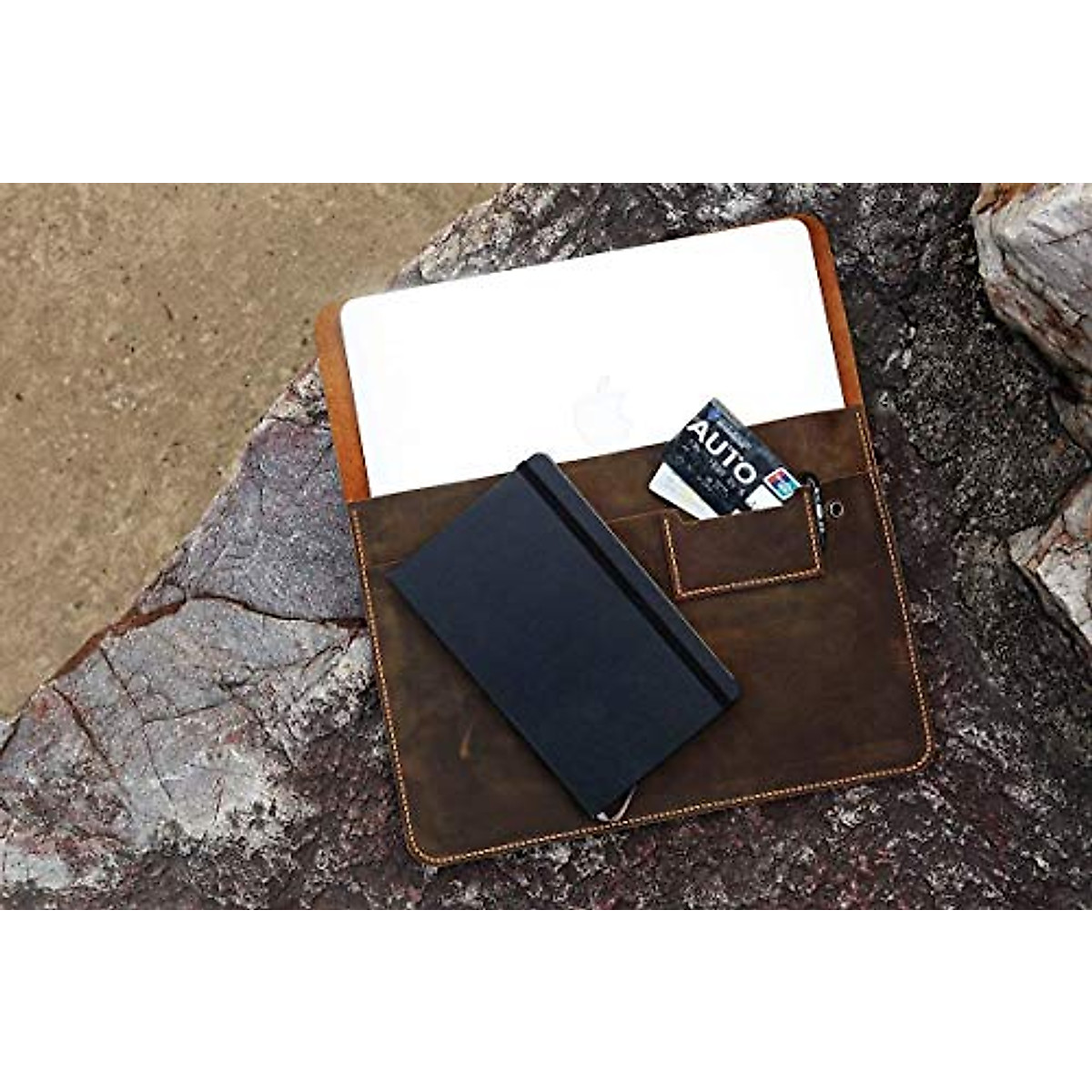 Vintage retro leather new macbook pro 14 15 16 inch sleeve case/macbook air leather bag cover MAC05SF-B