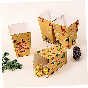 Food Containers 24pcs Popcorn Boxes fried chicken container food grade french fries packing box Popcorn Paper snack Disposable Christmas popcorn container Assorted French Fries