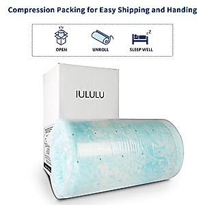 IULULU Queen 3 Inch Gel Memory Foam Mattress Topper, CertiPUR-US Certified, Blue