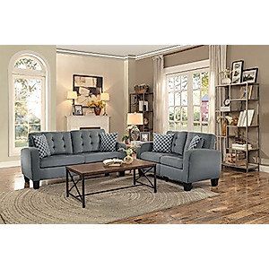 Homelegance Sinclair 72" Fabric Sofa, Gray