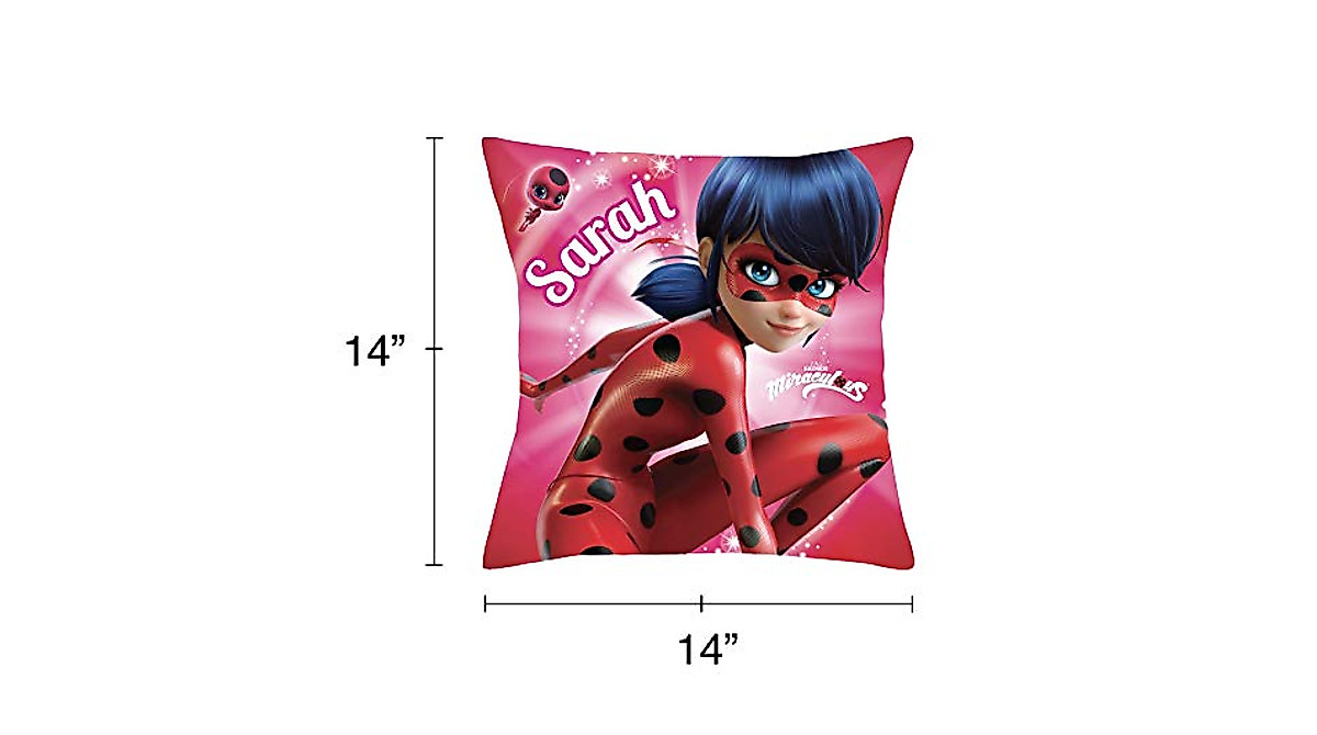Personalized Miraculous Ladybug Throw Pillow - Customizable Gift