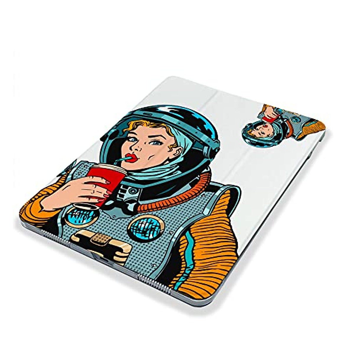 Cute Pin Up Girl Astronaut Space case Compatible with iPad Mini Air Pro 7.9 8.3 9.7 10.2 10.9 11 12.9 inch Pattern Cover New 2022 2021 Trifold Stand 3 4 5 6 7 8 9 Generation 510 (10.2" 7/8/9 gen)