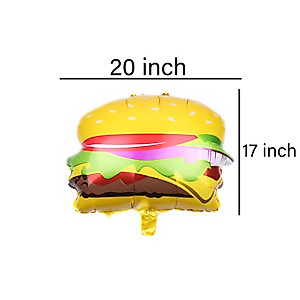 2PCS Hamburger Balloons Foil Aluminum Food Balloon Birthday Party Decorations