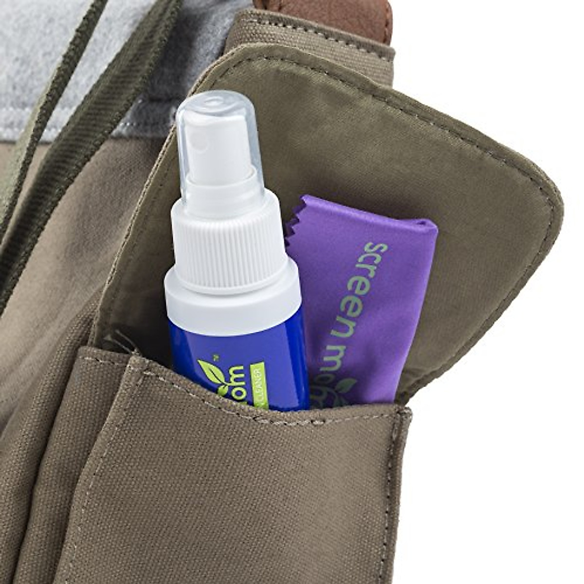 Screen Mom Screen Cleaner Home & Away Bundle – Designed for LED, LCD, Plasma, TV, iPad, Laptop, Computer Monitor, Tablets, Phones, & Eyeglasses - Includes 8oz & 2oz Bottle with 4 Microfiber Cloths