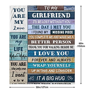 to My Girlfriend Blanket Gifts for Girlfriend I Love You Blessing Sweet Sayings Quote Throw Blankets 50x60 inch Birthday Gifts for Her Anniversary Present Soft Blankets for Bed Sofa