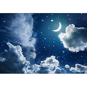 Star Moon Wall Mural Wallpaper, 3D Night Sky Peel and Stick Self-Adhesive Wallpaper, Removable Large Photo Sticker TV Background Decor for Living Room Bedroom 59"W x 42"H