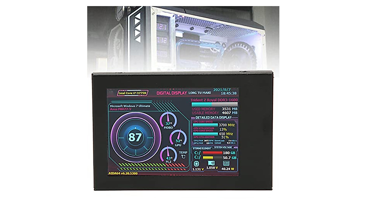 PC Sensor Panel Display with Custom Layout and IPS Screen Support