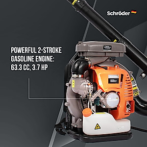 Schröder Backpack Leaf Blower - Backpack Blower - Gas Leaf Blower - SR-6400L - 3.7 HP Engine