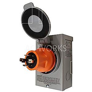 AC WORKS Generator to Transfer Switch 50Amp Inlet Box Adapter (L14-30 30Amp 4-Prong to CS6364 Compact)