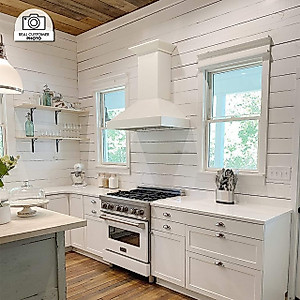 ZLINE 36 in. Wooden Wall Mount Range Hood in Cottage White - Includes Motor