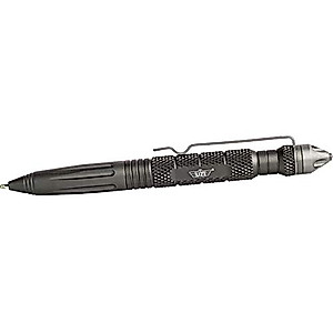 Uzi Tactical Pen with CuffKey in The Cap, Refillable Ultra Durable Aircraft Aluminum (UZI-TACPEN6-GM) Ballpoint Pen Writing Tactical Pen Survivor Pen (Gun Metal), Father's Day Gift