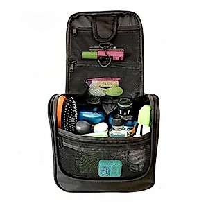 Wayfarer Supply Hanging Travel Toiletry Bag - Large Cosmetic Bag Organizer for Toiletries, Makeup and Shaving Supplies - Cruise and Travel Essentials for Women & Men, Black