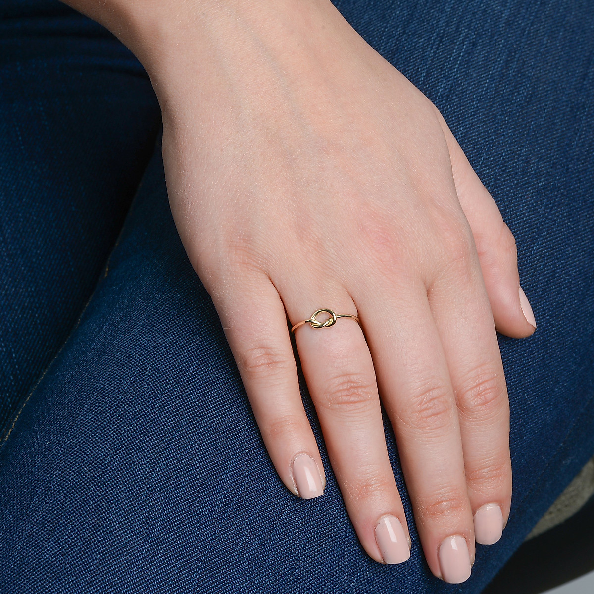 Kooljewelry 14k Yellow Gold Love Knot Ring (size 8)