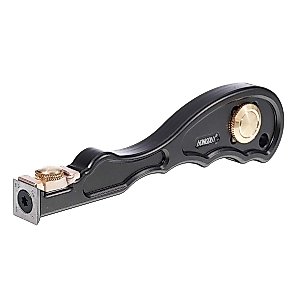 DDWT 2 In 1 Mini Wood Carbide Insert Scraper Glue Scraper Remover Aluminum Alloy Handle Woodworking Tool,Black