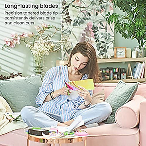 Arteza Household Scissors, Set of 3 â€“ 5, 7, and 8.25 Inches, All-Purpose Scissors with 3D Blades of Stainless Steel, Home Supplies for Crafting, Cooking, and School Projects