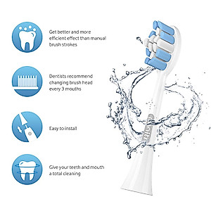 Phniti Electric Sonic Toothbrush Replacement Heads for Model PH-B06,PH-P06