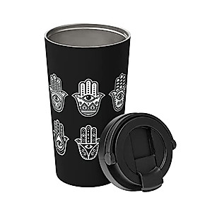 The Hamsa Hand Tumbler Cup Stainless Steel Portable Insulated Coffee Mug, For Home, Office, Coffee Shop