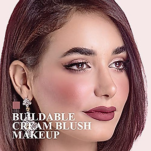 LUXAZA Cream Blush Stick Makeup for Cheeks, Natural Matte Lip and Cheek Makeup Stick Wand for Mature Skin, Lightweight Dewy Finish Creme Blush for Girls and Women, Blush (Matte) #04B Nude-Mauve