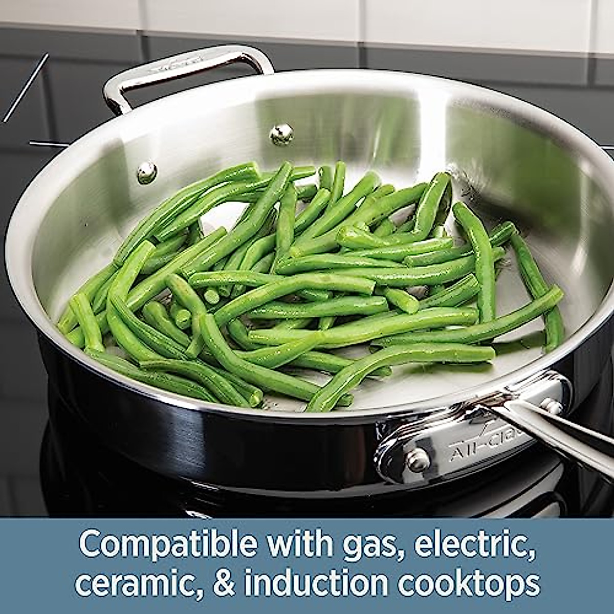 All-Clad D3 3-Ply Stainless Steel Cookware Set 10 Piece Induction Oven Broil Safe 600F Pots and Pans