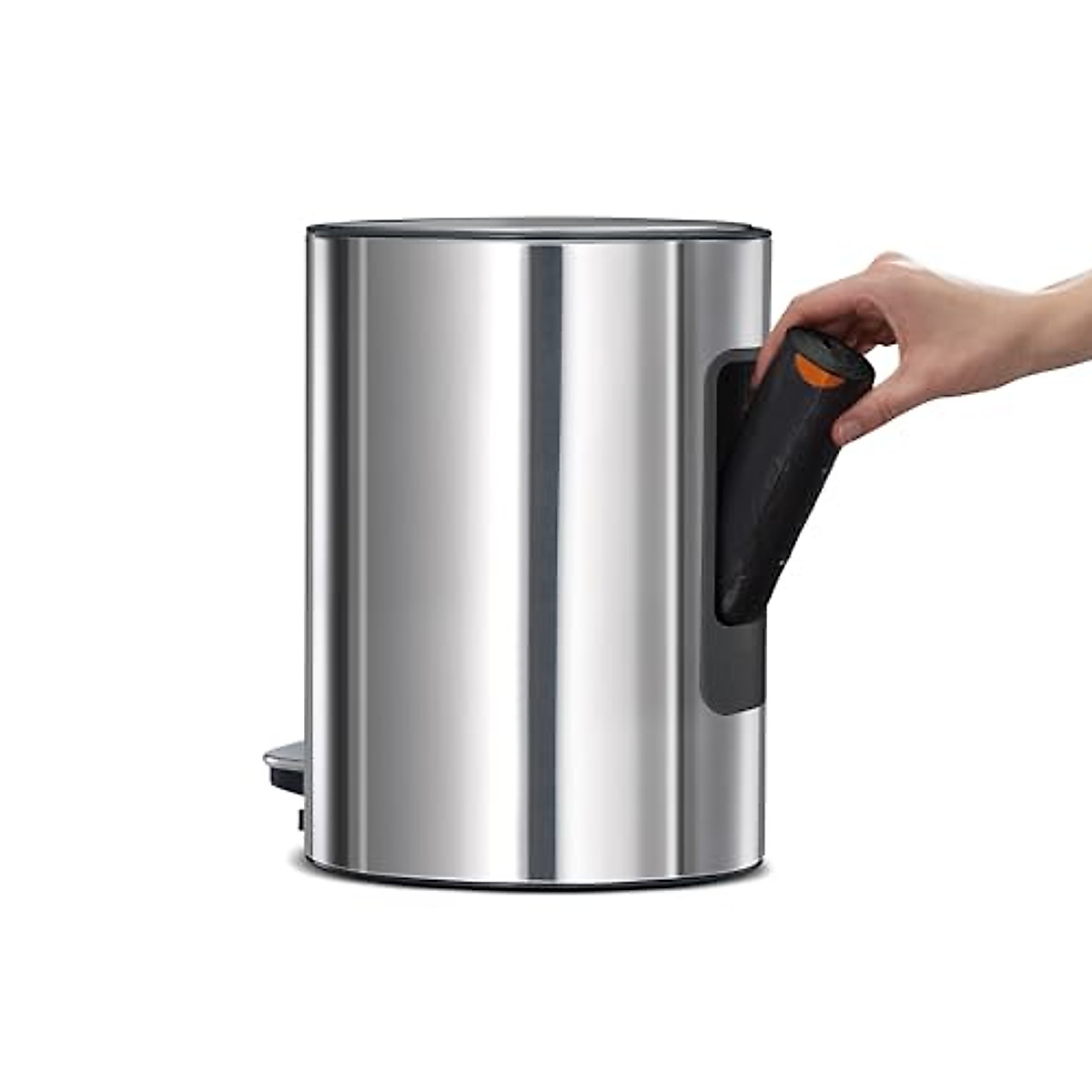 Joseph Joseph EasyStore Luxe Stainless Steel 5 Liter Pedal/1.3 Gallon Trash Can with Bin Liner Storage, Soft-Close Lid, Removable Inner Bucket, for Bathroom, Bedroom, Office