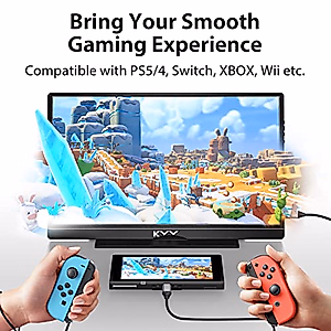 KYY Portable Monitor Latest 15.6'' FHD 1080P USB-C HDMI Laptop Monitor w/Smart Cover Bag & Dual Speakers, External HDR Computer Screen, Travel Gaming Monitor for PC MAC Phone Xbox PS4/5 Switch