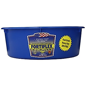 Fortiflex Mini Feed Pan for Dogs and Horses, 5-Quart, Blue