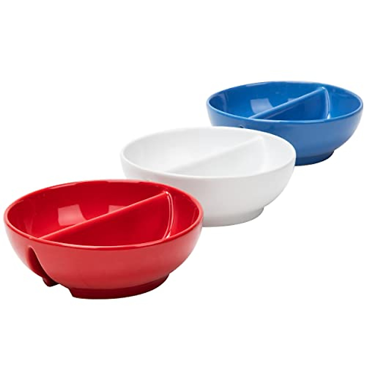 Mind Reader Of Ceramic Anti-Soggy Cereal Bowl - Microwave Safe, Also Great For Ice Cream & Topping, Yogurt & Berries, Fries & Ketchup, 7.01" x 7.01" x 2.44", Multicolor, 3 Pack