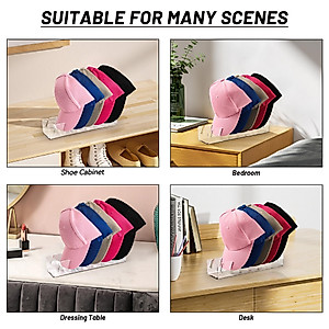 Wangjinpeng Hat Stand for Baseball Caps, 2 Pcs Acrylic Hat Organizer for 14 Baseball Caps, Hat storage for Baseball Caps Organizer and Display for Bedroom, Closet, Dresser, Office and Wall (Clear*2)