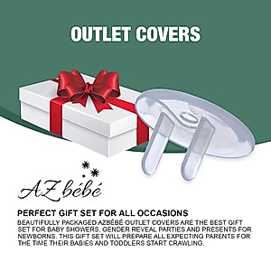 AZbébé Plug Protectors | Wall Outlet Covers for Child Safety & Baby Proofing | Ultra Clear Protective Cap with Water Proof Design | Best Home Electrical Socket Cover | Pack of 32 Transparent Caps