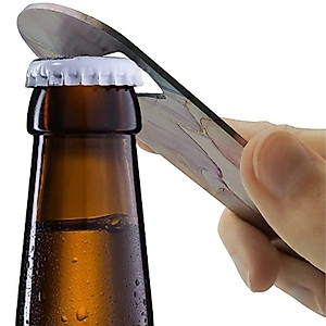 Flat Bottle Opener Heavy Duty Bottle Opener for Bartender Stainless Steel Beer Bottle Opener 7 inches Pink Marble Pattern