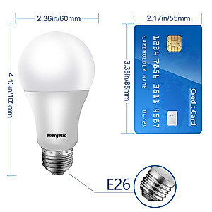 Energetic 24 Pack A19 LED Light Bulb, 40 Watt Equivalent Warm White 3000K, E26 Standard Base, UL Listed, Non-Dimmable LED Light Bulb