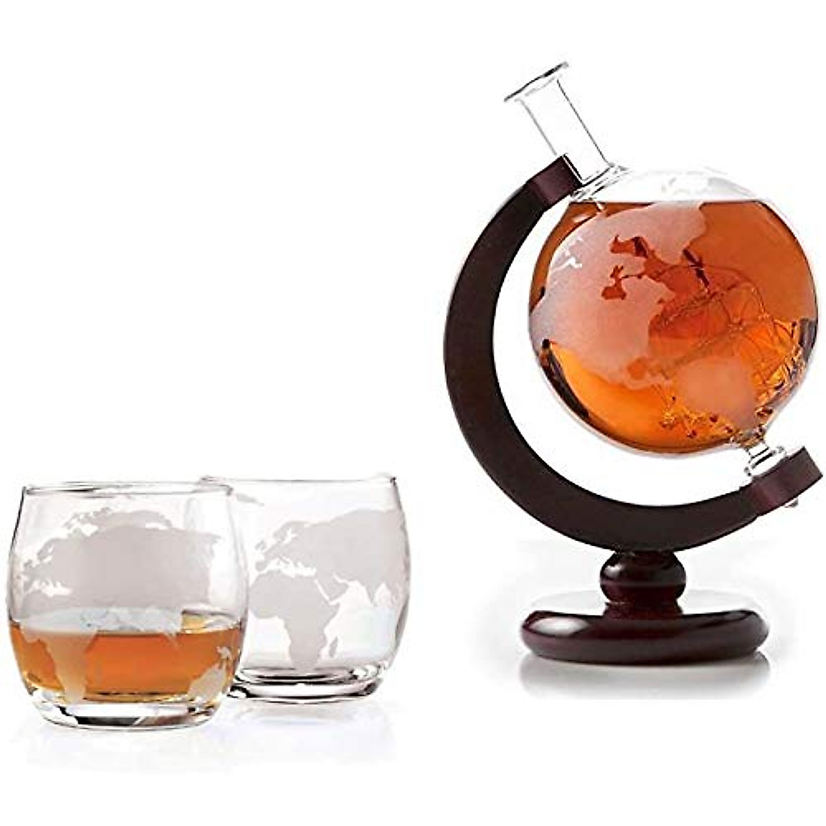 COLIBYOU Globe Whiskey Glasses - 12 Oz (350ml) 2 Pack