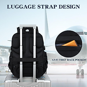 EMPSIGN Travel Laptop Backpack for Men & Women 17.3 Inch, Extra Large Backpack for Work, Water-Resistant School Computer Bag with USB Charging Port, TSA Friendly Anti Theft Business Backpack, Black