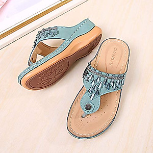 justHIGH Women's Sport Flip Flops Comfort Casual Thong Sandals Outdoor Platform Wedge Sandals Casual Shoes