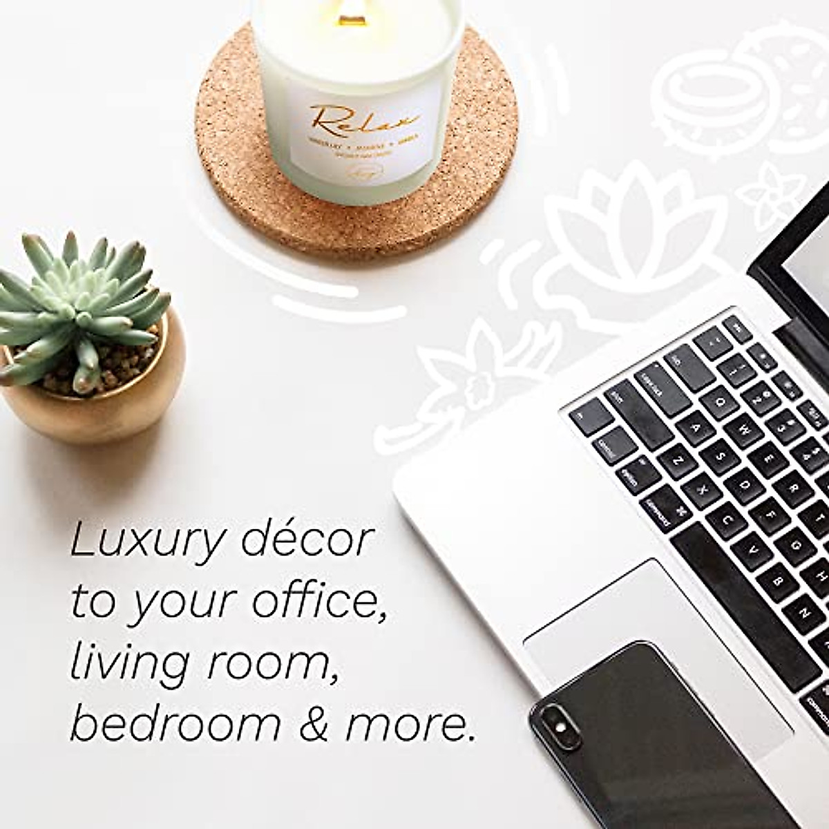 MISO Living - Relax Scented Candles, Aromatherapy Candle, Wood Wicked Candles With 55+ Burn Time, Vanilla, 8.5 Oz