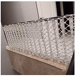 Anti-Fall Stair Nets Fence Nets Baby Safety Net, Stairs Balcony Anti-Fall Net Window Protection Net Outdoor Development Training Climbing Net Bar Garden Decoration Net Hanging Clothes Net White Rope