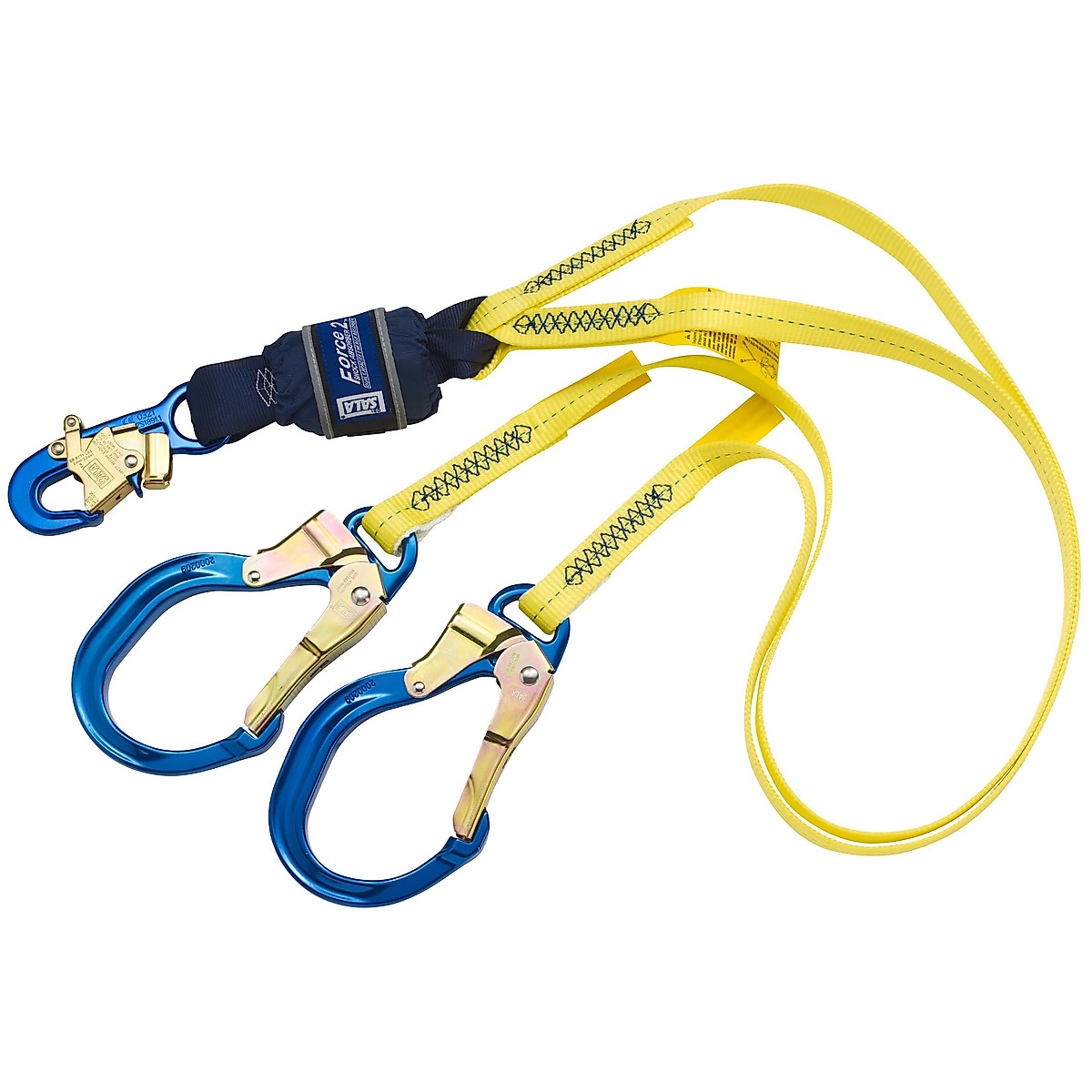 3M DBI-SALA Force2 100% Tie-Off Shock Absorbing Lanyard 1246160, Yellow, 6 ft. (1.8m), 1 EA, Fall Protection