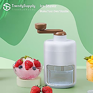 TrendySupply Snow Cone Machine, Table-Top Slushie Maker, Ice Shaver, Premium Ice Crusher for Margaritas, Slushy, Cocktail, Home with 1 Reusable Ice Cup