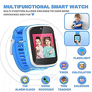Ziegoal Kids Smart Watch for 3-12 Year Old Boys Toddler HD Dual Camera Multifunction Touch Screen Smartwatch with Game Educational Toys Birthday for Boys Age 4 5 6 7 8 9