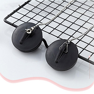 Gllehkt Universal Rubber Bath Plug with Chain Drain Stopper Handy Rubber Bath Plug for Kitchen & Bathroom Sinks 40mm Great