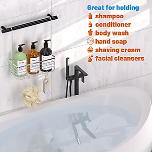 YUOROS Shower Caddy Hanging, Over the Door Shower Organizer Rack 304 Stainless Steel Rustproof (Silver)