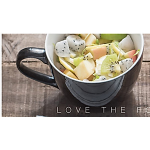 MECOWON 30 OZ Porcelain Coffee Mugs, Set of 2 Large Mugs for Soup, Cereal and Salad (black)