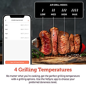 COSORI Indoor Grill & Smart XL Air Fryer Combo Aeroblaze, 8-in-1, 6QT, Grill, Broil, Roast, Bake, Crisp, Dehydrate, Preheat & Shake Remind & Keep Warm, Works with Alexa & Google Assistant, Black