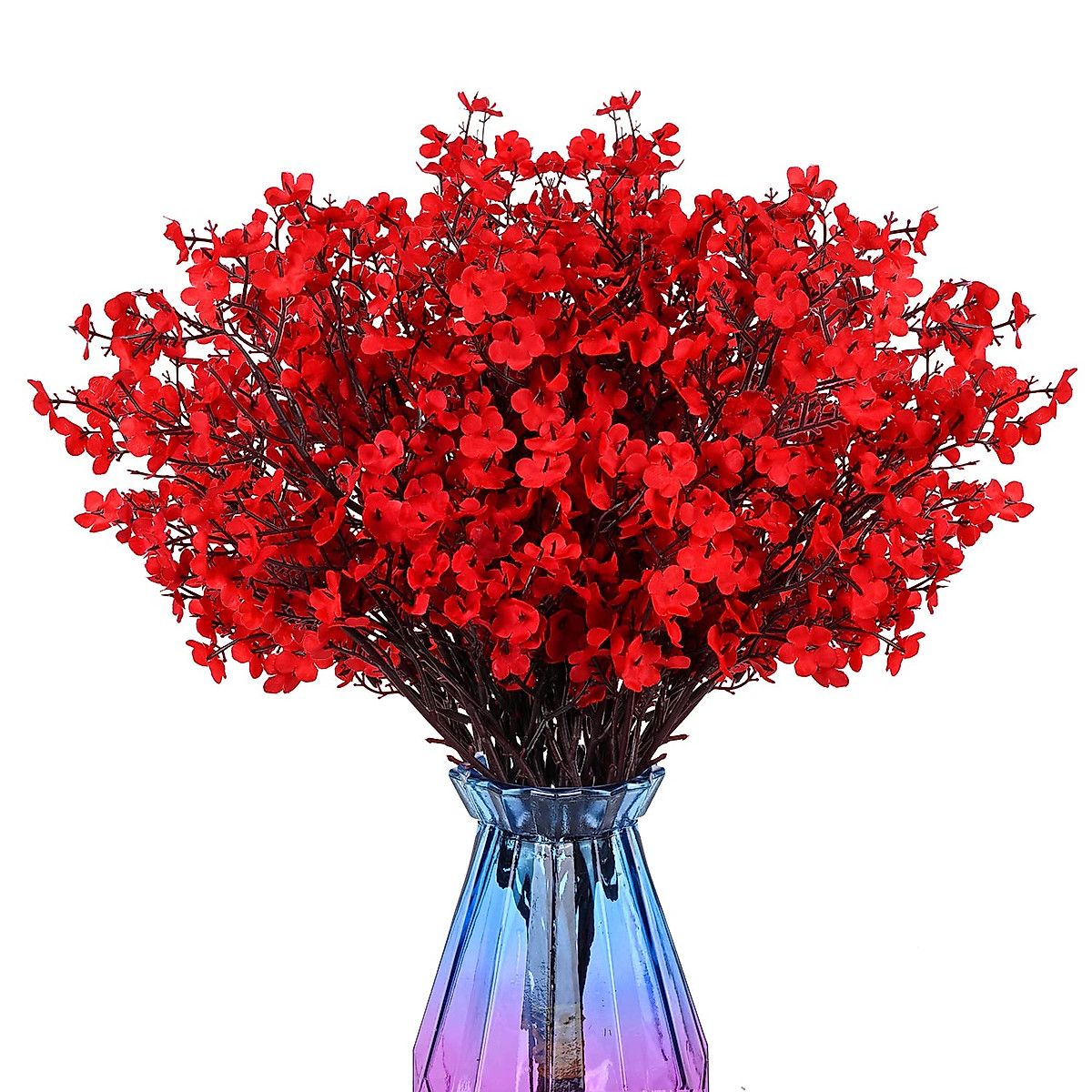 Blue Flowers 6 Bundle Babys Breath Artificial Flowers for Decoration Babies Breath Bouquets Fake Flowers Silk Flowers Gypsophila for Christmas Centerpiece Arrangement Home Wedding Party Garden Decor