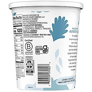 Wallaby Organic Aussie Greek Low Fat Yogurt, Plain, 32 oz. USDA Organic