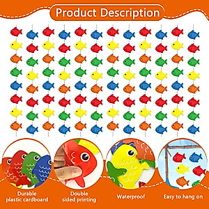 12 Packs Gone Fishing Party Banners Little Fisherman Garland Kit Fishing Themed Hanging Swirl The Big One Birthday Paper Cutouts for The First Birthday Party Home Classroom Favor Supplies Decoration