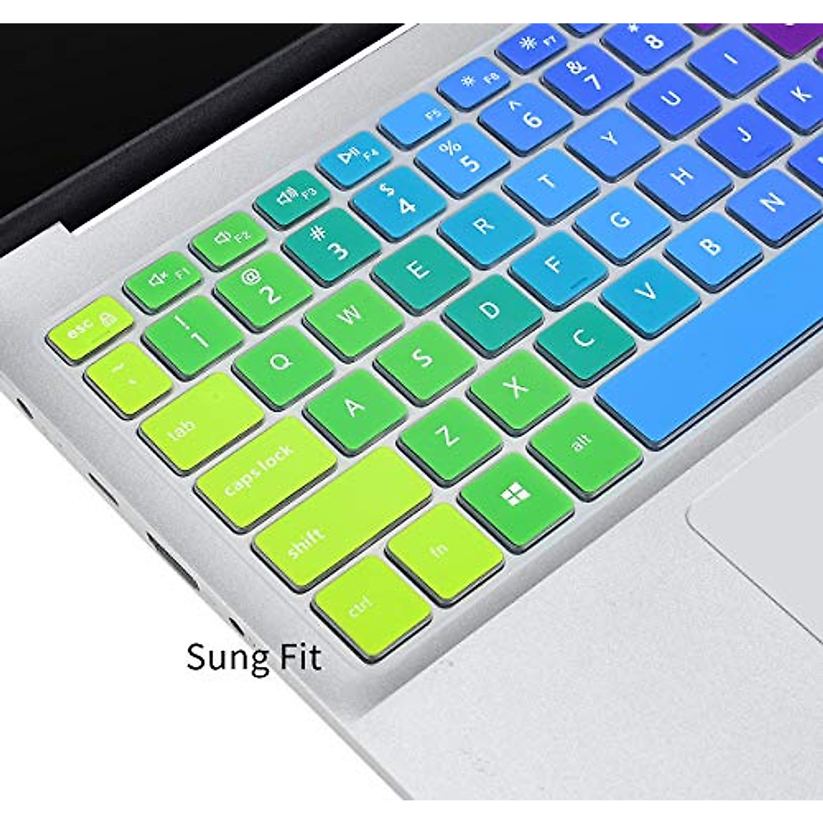 Keyboard Cover for Dell G15 5510 5515 Gaming,Dell Inspiron 15 3000 3501 3505 3502 5000 7000 7500 7501 7506 7590 7591 7706 7790 5501 5502 5505 5508 5584 5590 5593 5598,Vostro 3000 5000 7000, Rainbow